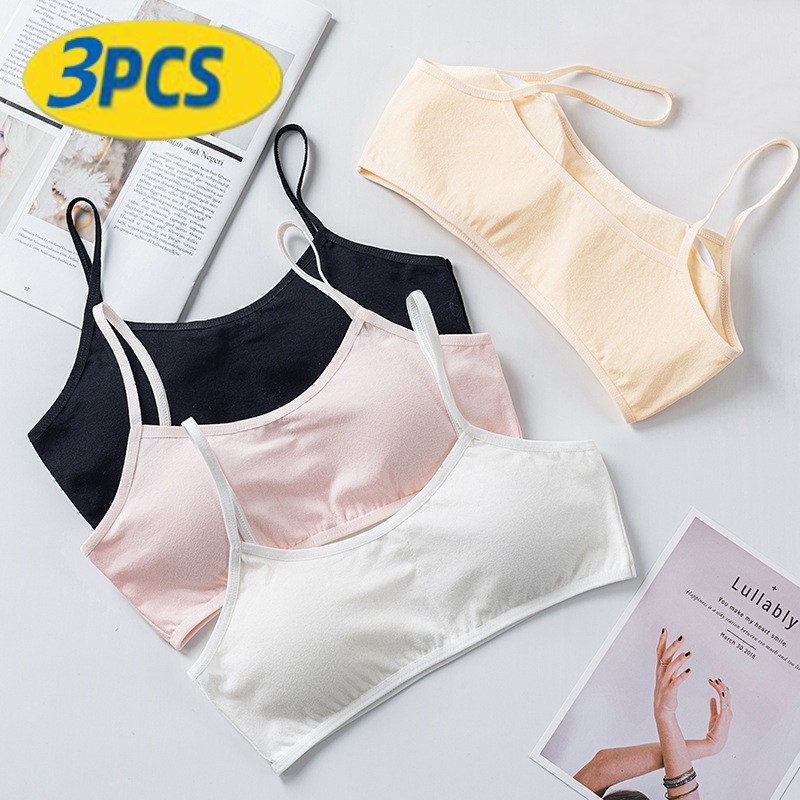 3Pcs Girls Bra For Teenagers And Girls In 8-16 Years Slim Narrow ...