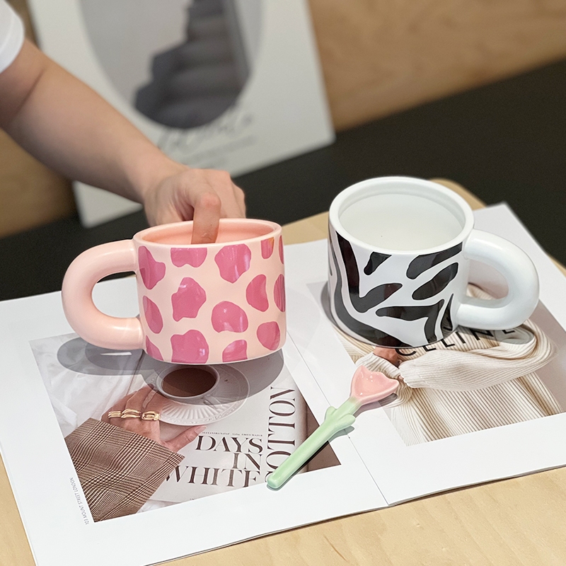 [SG Seller] High appearance level mug Simple ceramic cup couples water ...