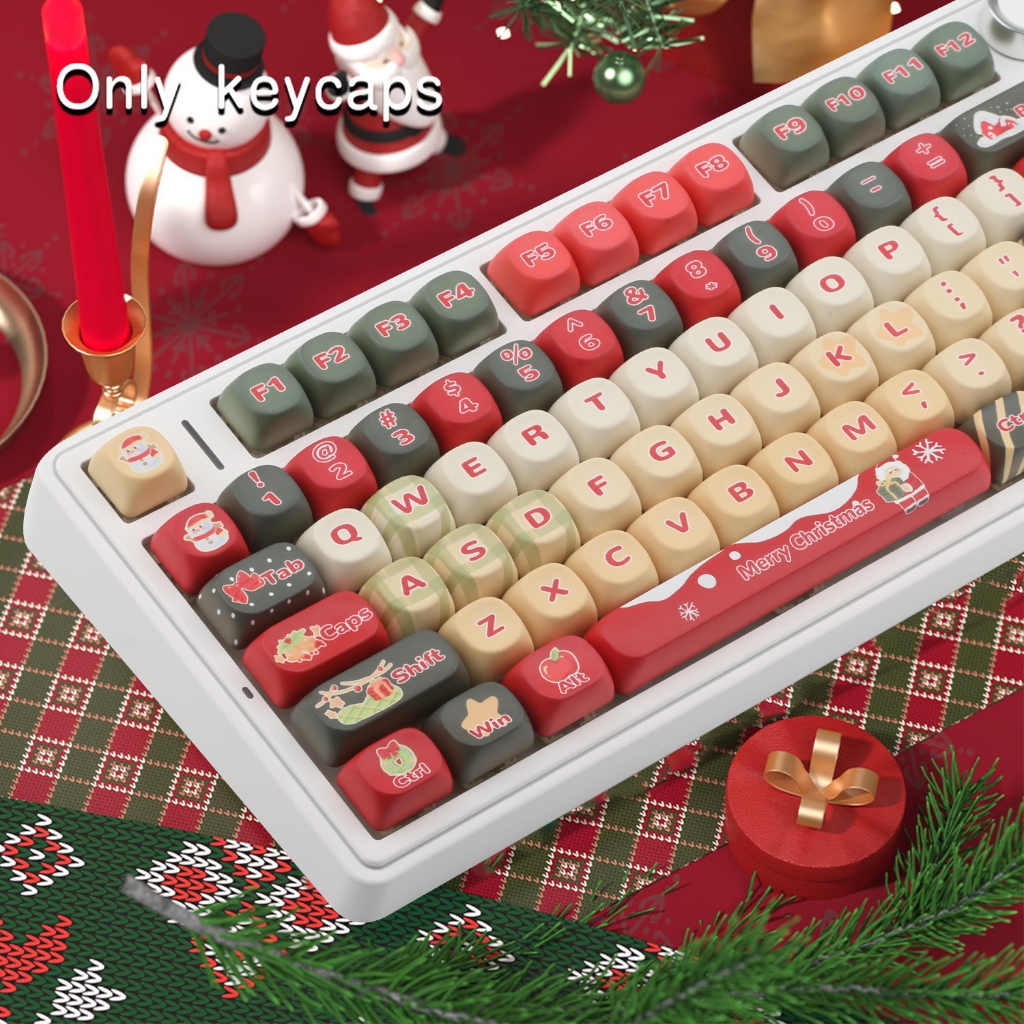 Christmas MOA Round keycaps PBT keycap Set for Girl Custom Keyboard for ...