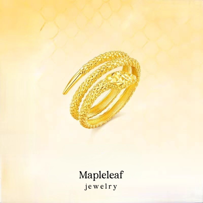 916 gold Snake Wrapped Adjustable Women's Ring Accessories Jewelry ...