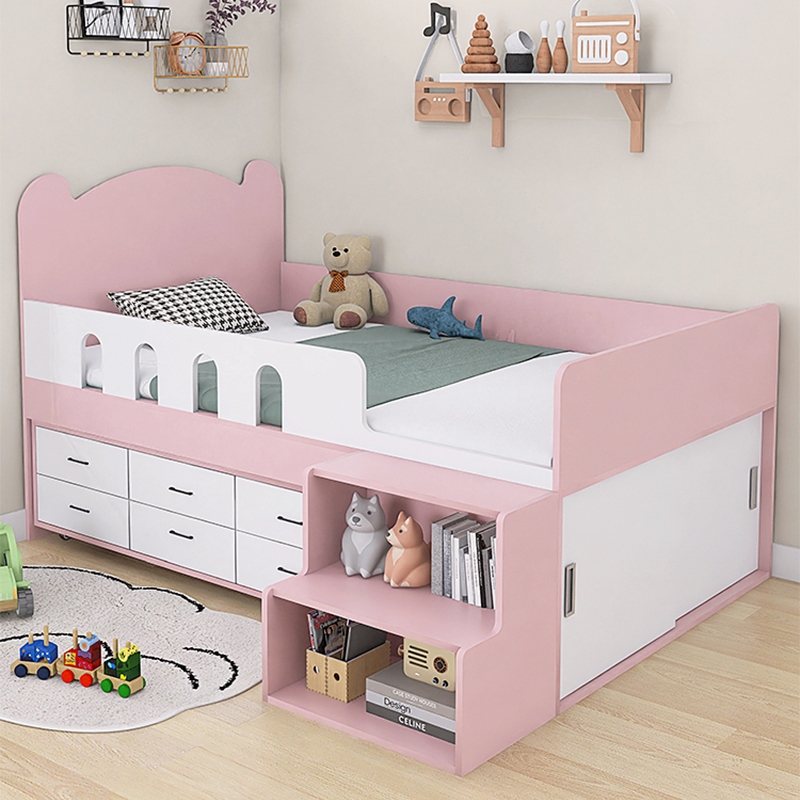 Half High Bed Under Cabinet with Locker Wardrobe Bed Small Apartment ...