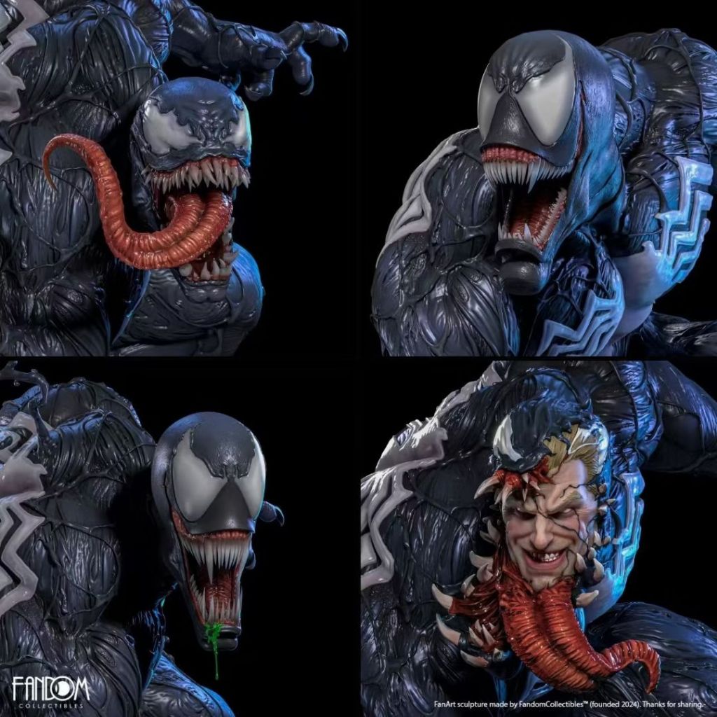 Venom Statue 25cm High Unpainted 3d Printing Model with Four Heads ...