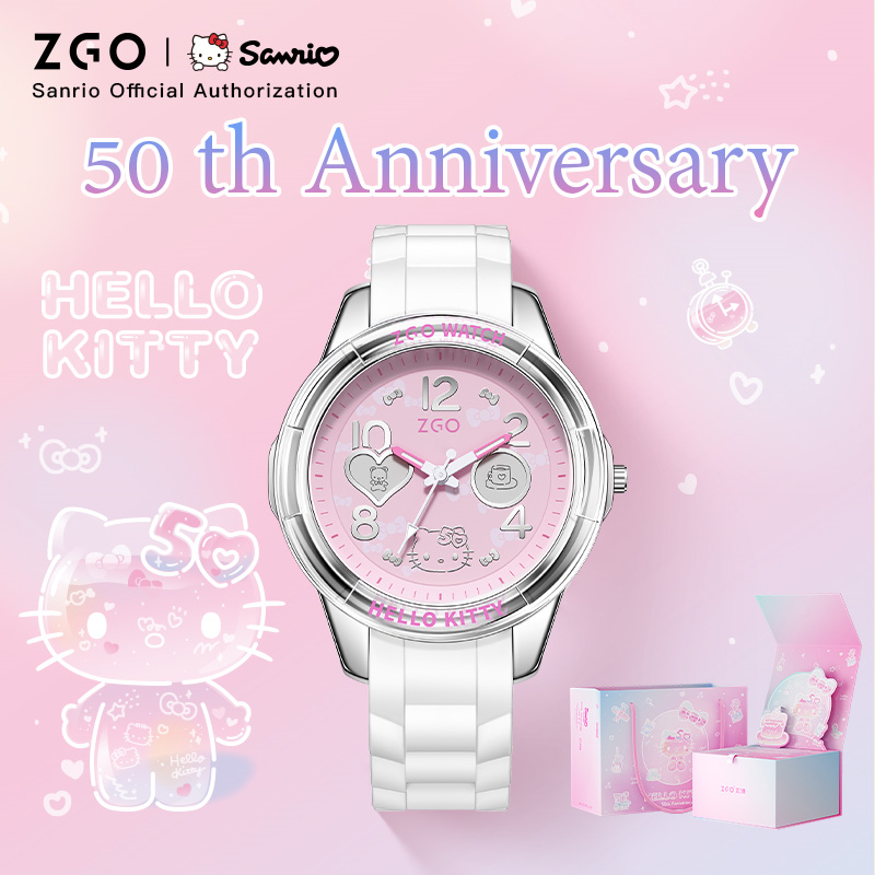 【50th Anniversary Gift】ZGO Sanrio Hello Kitty Women's Watch, Cute Pink ...