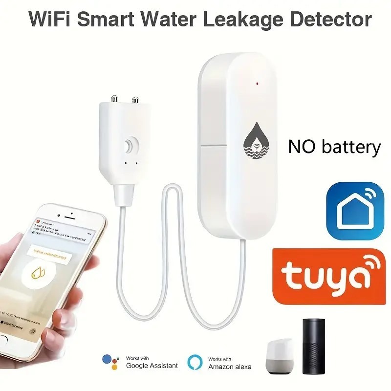 WIFI Tuya Smart Water Leak Sensor Detector Alarm Flood Water Leakage ...
