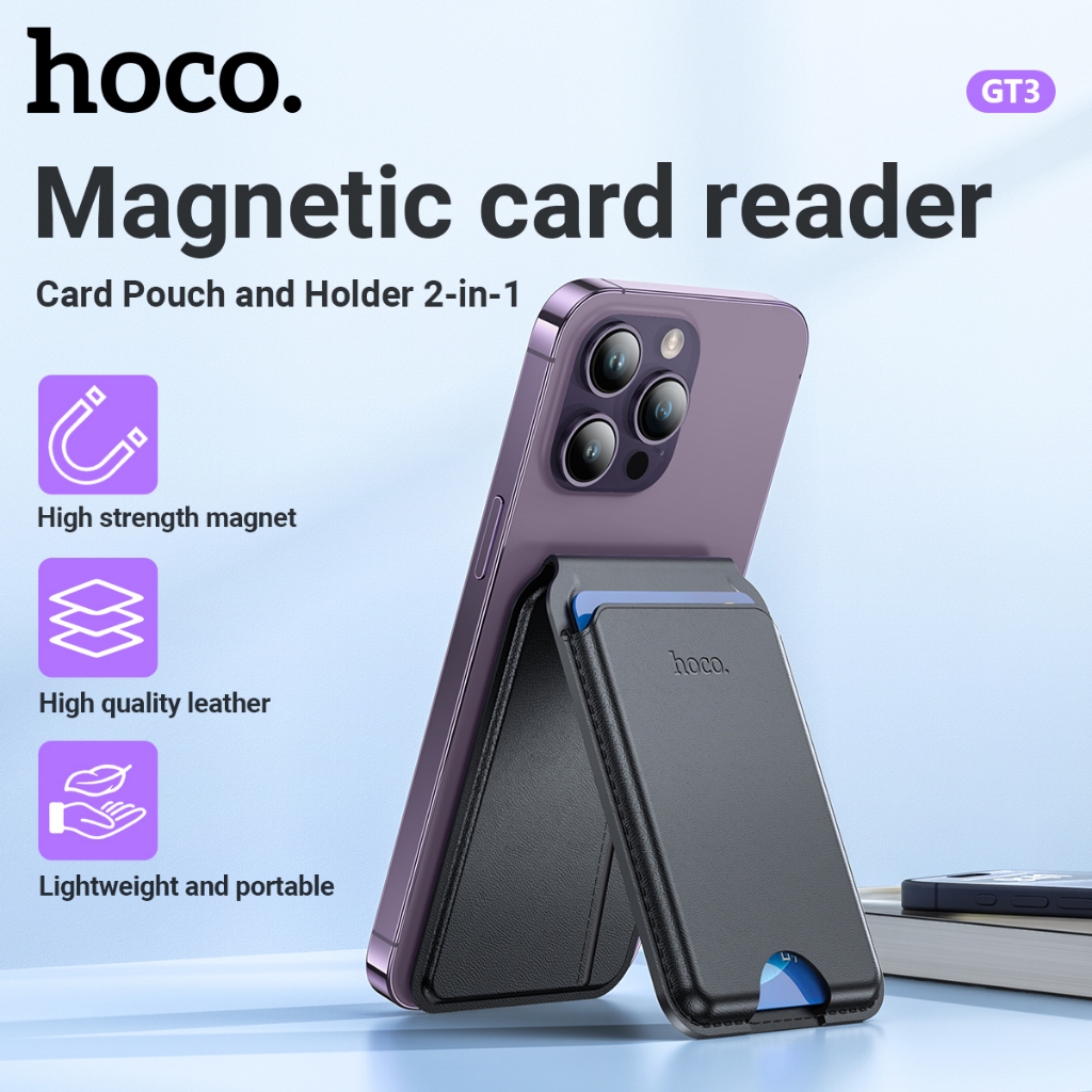 HOCO GT3 Multifunctional Magnetic Card Holder With Phone Stand Card Bag ...