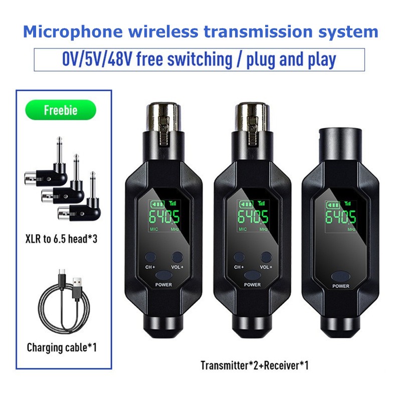 UHF Wireless Microphone Transmission Receiver System Wired Mic to ...