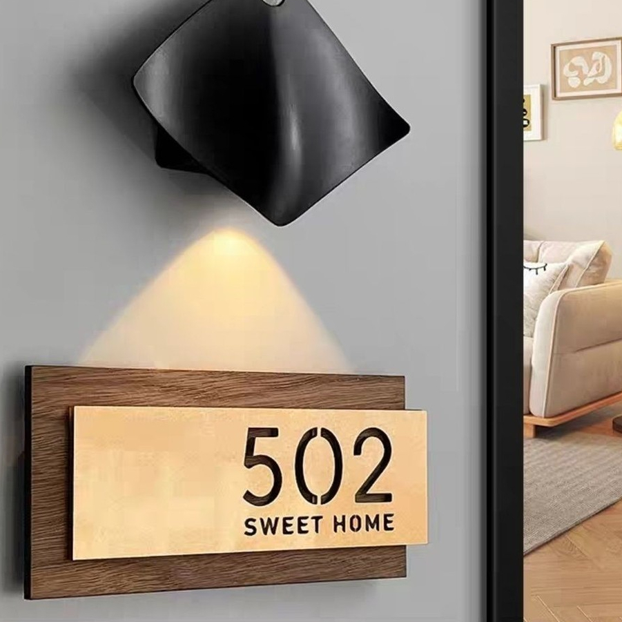 Door Number Signage Black gold acrylicunit number signage House ...