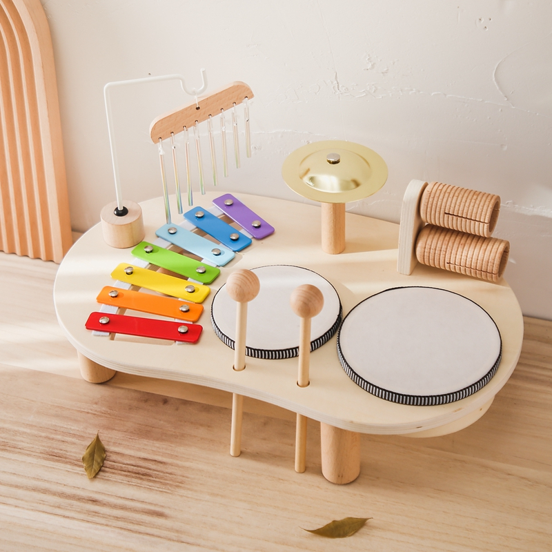 Xylophone Drum Set Montessori Baby Educational Instruments Musical Toy ...