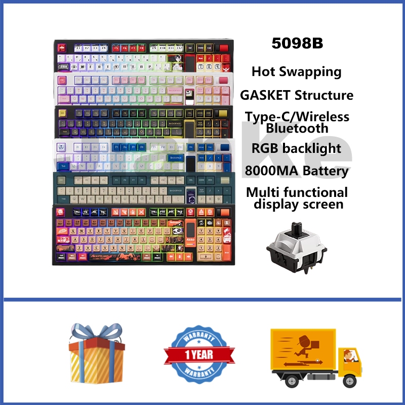 AKKO 5098B Wireless Mechanical Keyboard 95% Hot swappable RGB GASKET ...