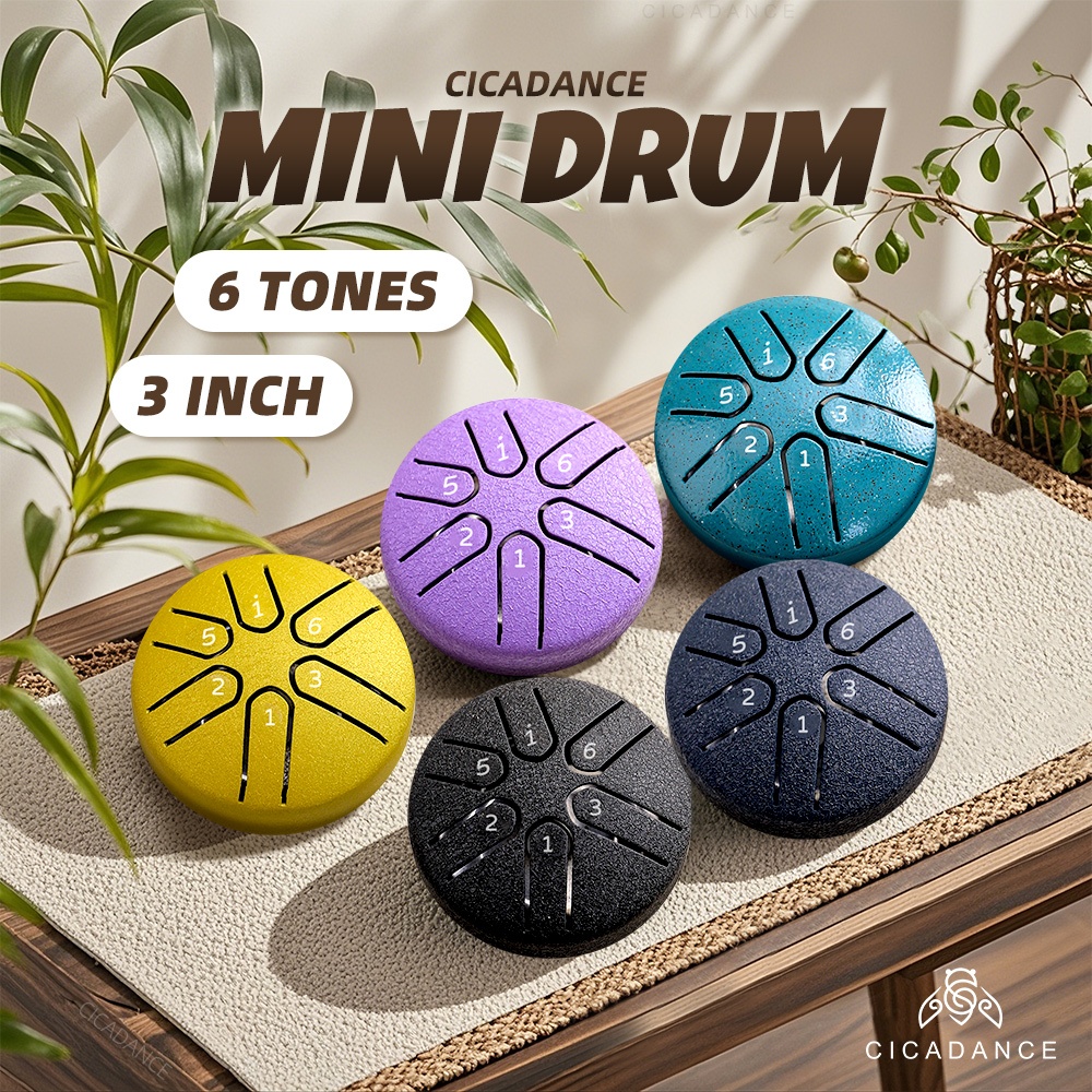 Mini Steel Tongue Drum With Drumstick 3 Inch 6 Tones Carbon Steel ...