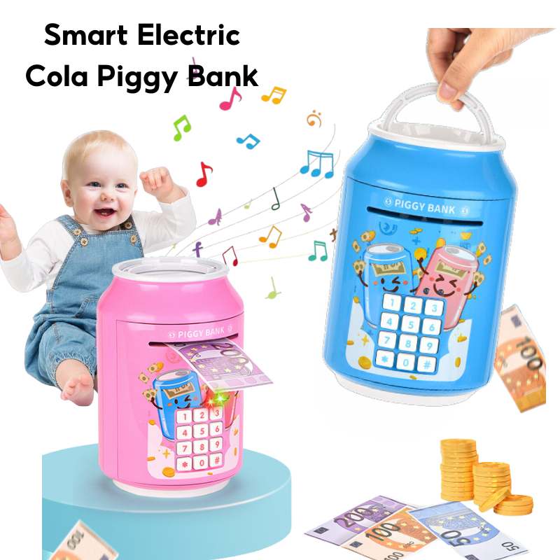Children ATM Bank Smart Electric Cola Shape Piggy Bank Automatic ...