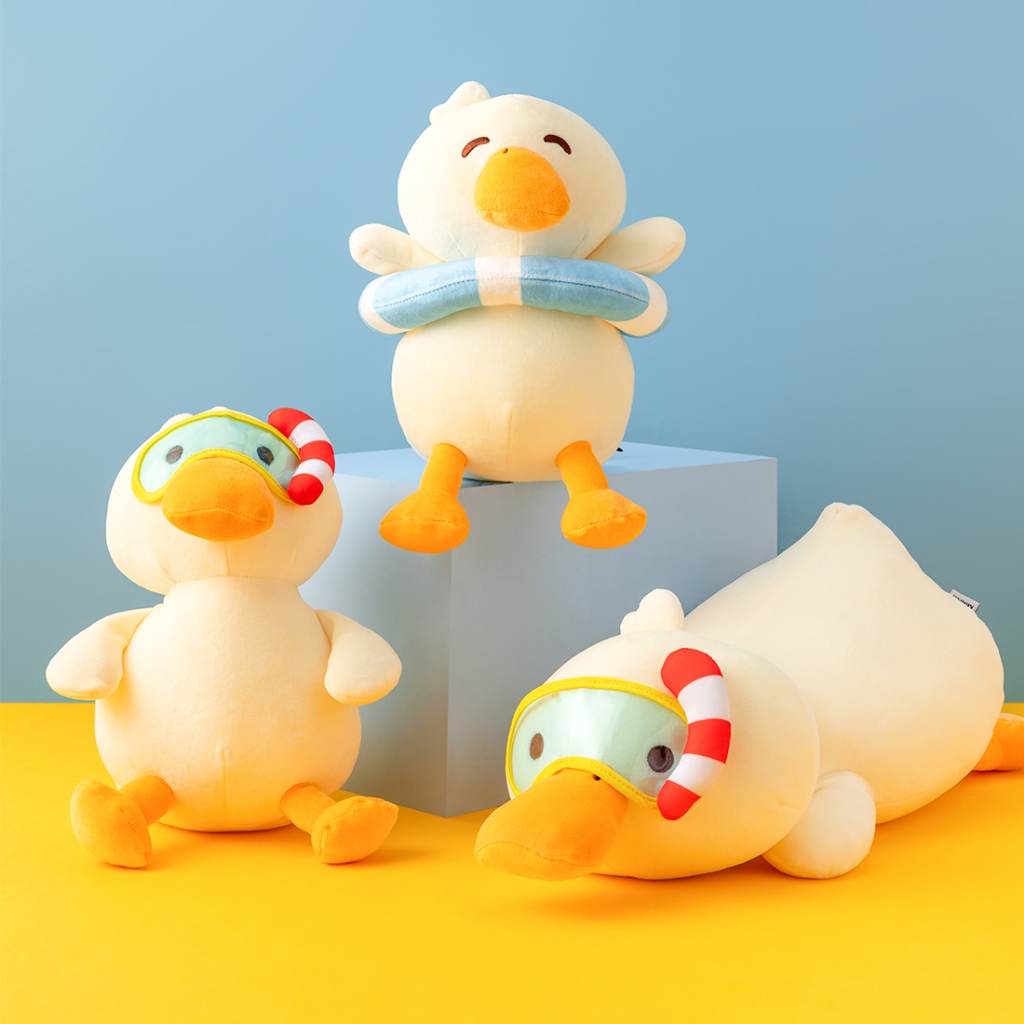 MINISO Diving Duck Plush Doll Sitting Doll Lying Cartoon Cute Little ...