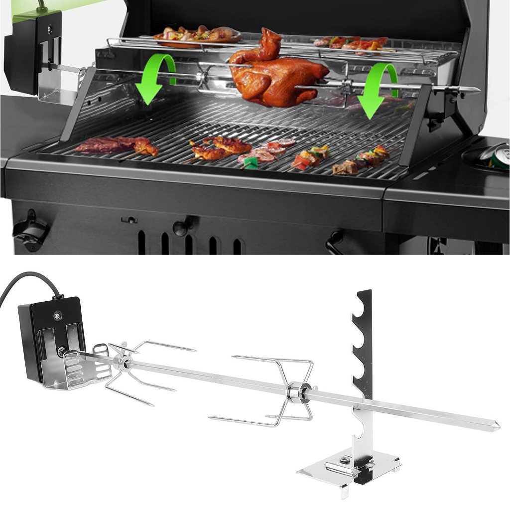 Rotisserie Grill Kit Automatic Rotating Motor 4W 2.5rpm/min 15kg Load ...