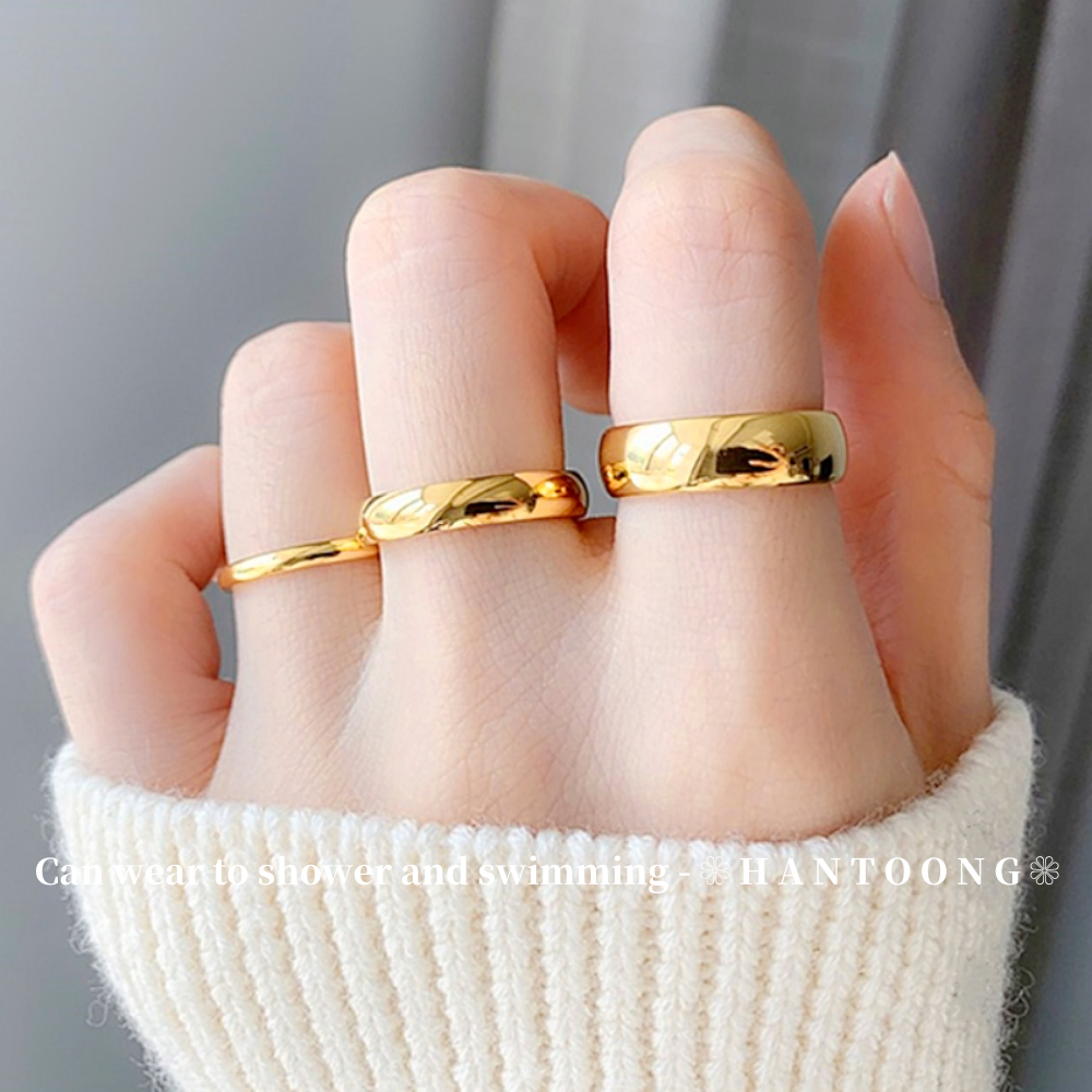 916 Gold Stainless Steel Ring Woman Hypoallergenic Non Tarnish Rings ...