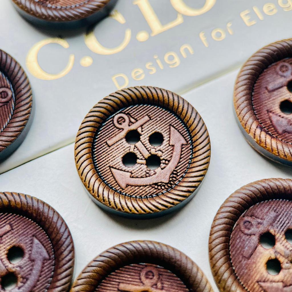 Natural bull horn made trench coat buttons with stripe carvings and ...