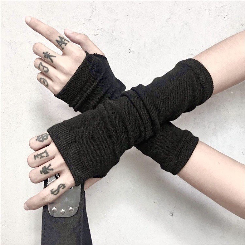 Gothic Lolita Anime Solid Soft Rock Punk Gloves JK Girls Mittens ...