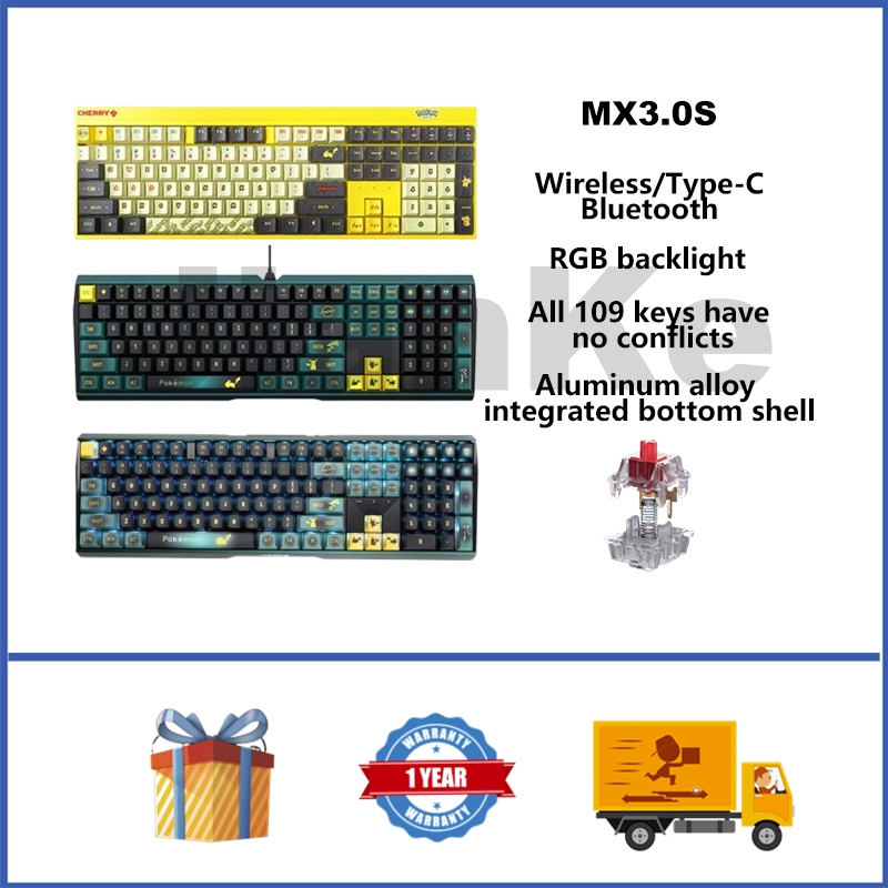 CHERRY MX3.0S Pok é mon Co branded Customized Pikachu Wireless ...