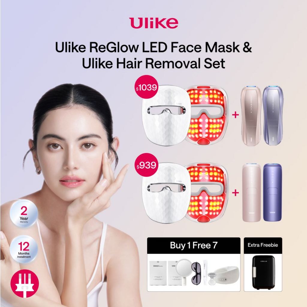 Ulike ReGlow LED Face Mask & Ulike Hair Removal Set | Shopee Singapore