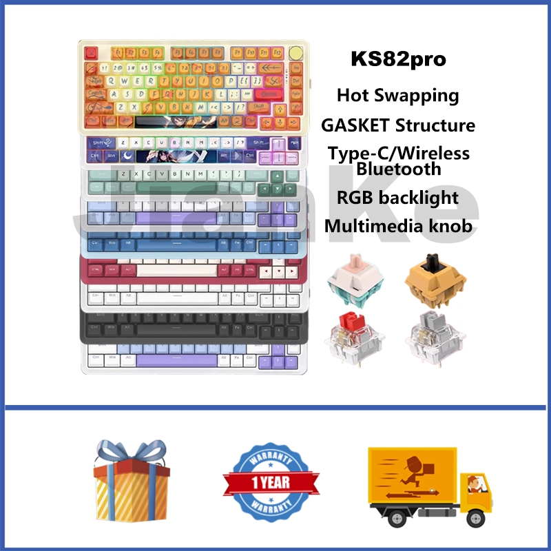 REDRAGON KS82pro Wireless Mechanical Keyboard 75% Hot swappable RGB ...