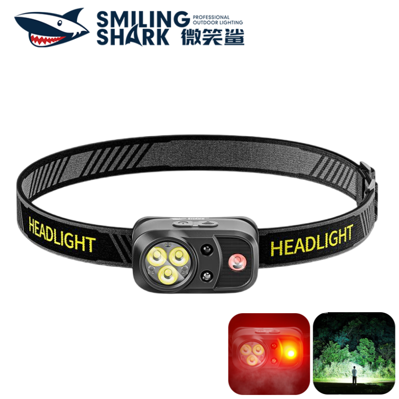 Smiling shark TD0202 LED Headlight Super Bright Inductive Work Light ...