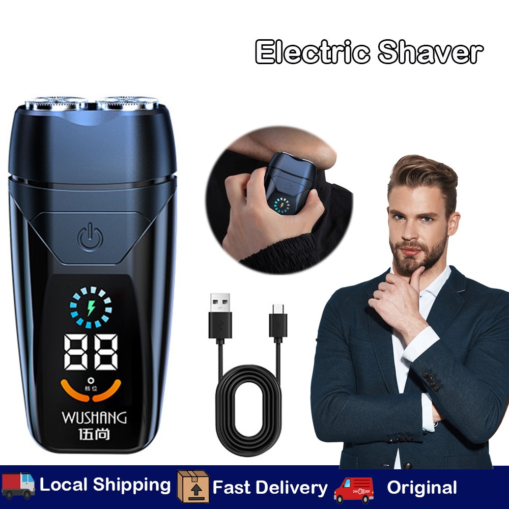 Electric Shaver Double Head Razor Men's Washable Shaver Portable Razor ...