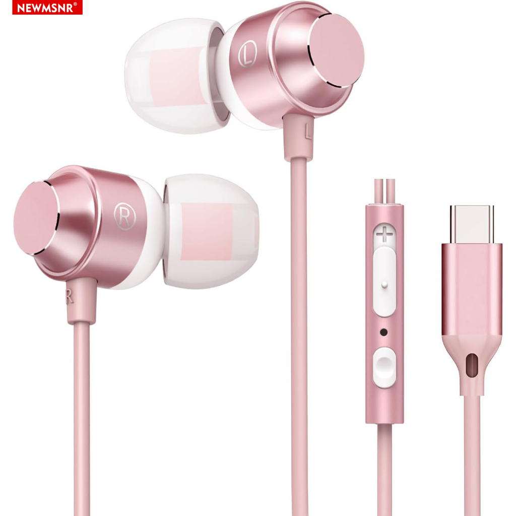 Newmsnr Metal In-Ear Earphones Subwoofer Mobile Phone Computer TYPE-C ...