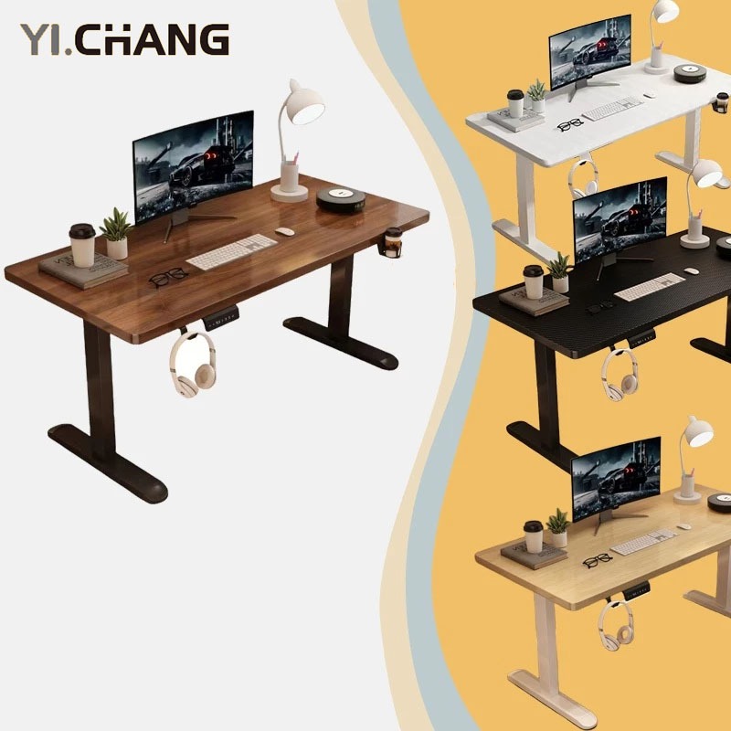 YICHANG Solid Wood Height Adjustable Table 80/100/120/140/160cm ...