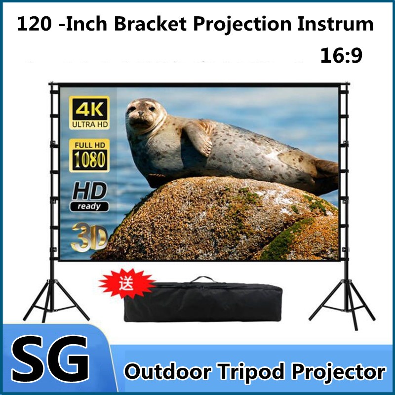 120 -Inch portable Bracket Projection Instrum 4K Outdoor Tripod ...