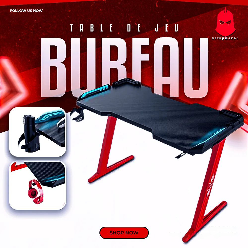 RGB carbon fiber atmosphere light, esports table, internet cafe, home ...