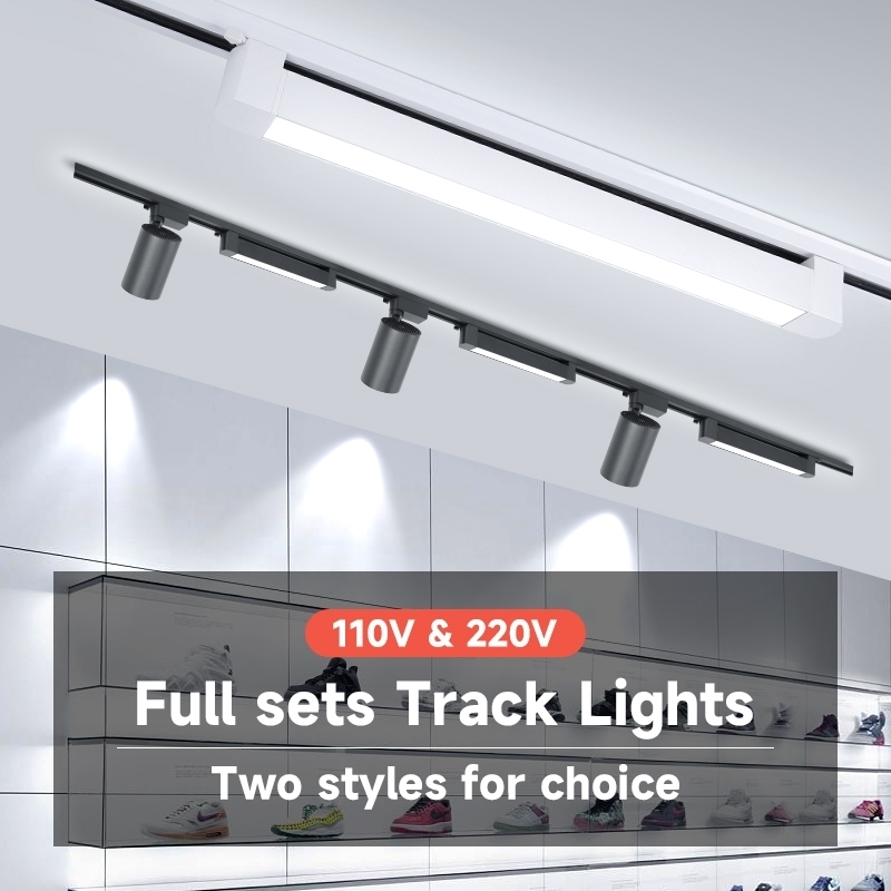 Linear Track Light Set Led Spotlight 12/20/30/W COB Track Lights ...