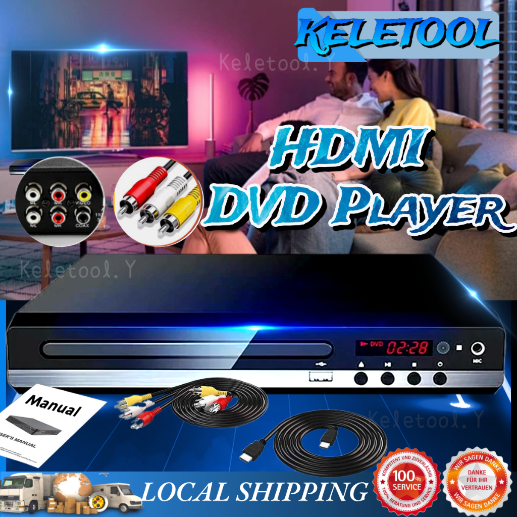 1080P HD HDMI DVD CD Player Multimedia Digital Home Theatre Support ...