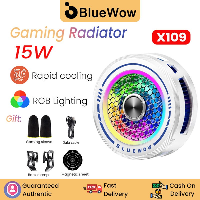 【2025 New Upgrade】BlueWow 15W X109 Phone Radiator for Mobile Phone Phablet Fan Semiconductor ...