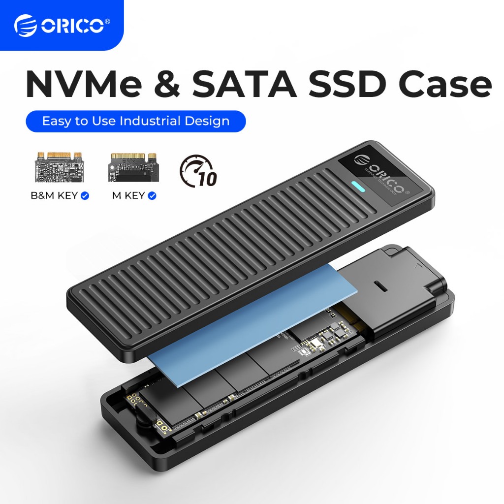 ORICO M.2 NVMe&SATA Enclosure 10Gbps USB3.2 Gen2 M.2 SSD Case NVMe Box ...