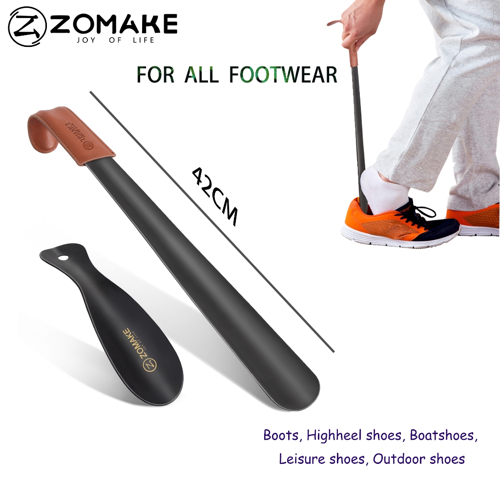 ZOMAKE Metal Shoe Horn Long Handle Shoehorn for Seniors 42cm with ...