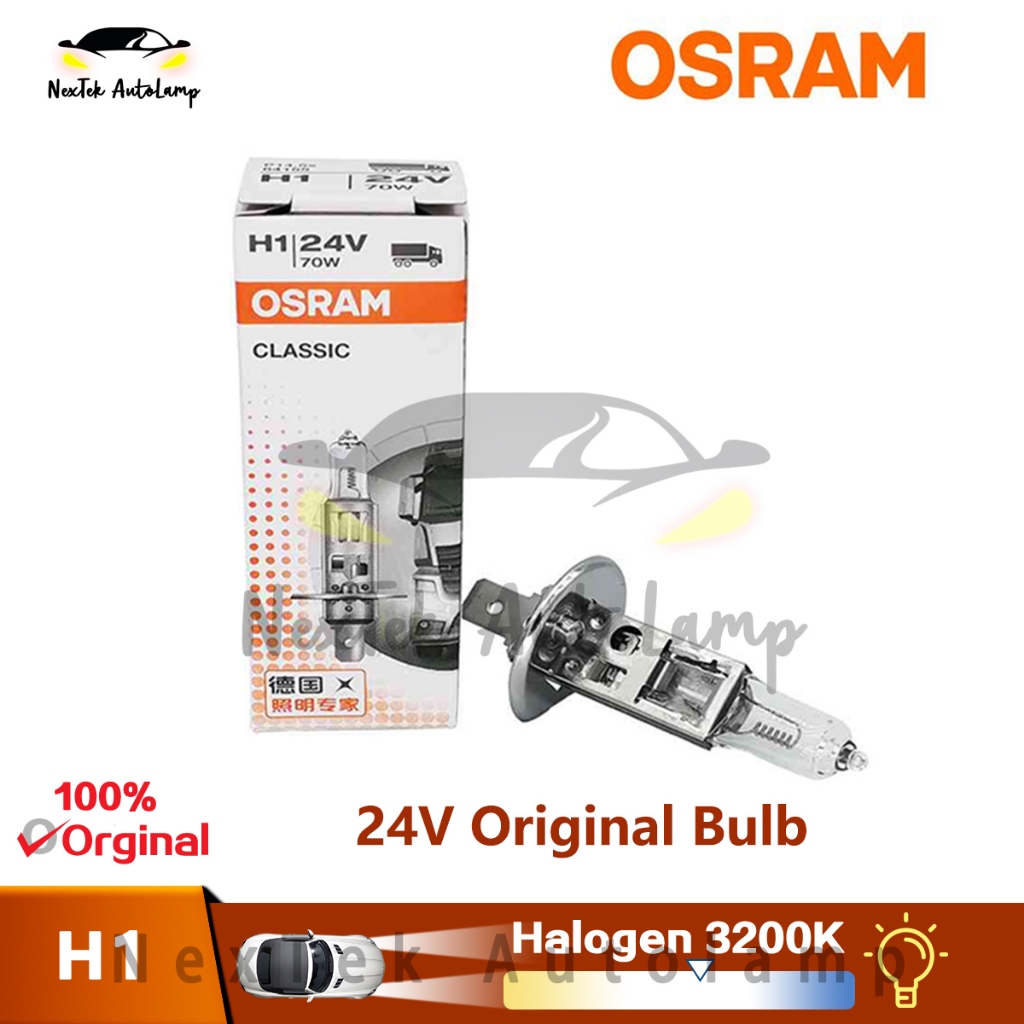 OSRAM Classic H1 24V 70W 3200K Car Standard Halogen Headlight Bulb (1 ...