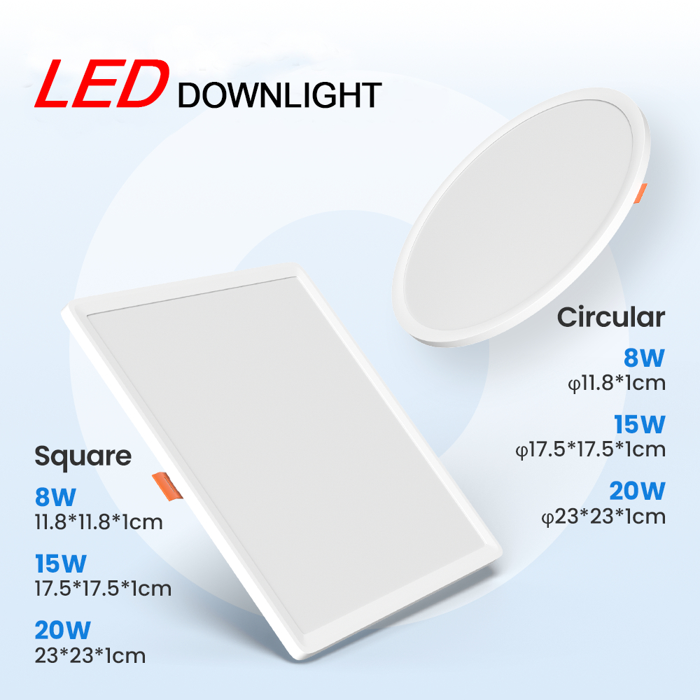 20W 15W 8W Recessed LED Downligh Led Ceiling Light Ultrathin Square ...