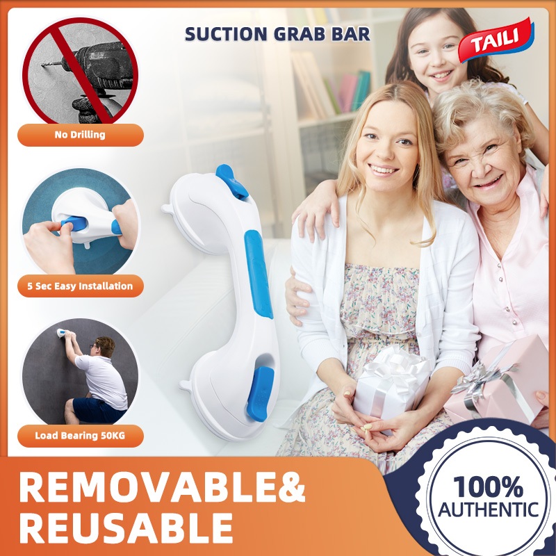 TAILI Bathroom Shower Grab Bar Suction Cup Grab Bars for Bathroom ...