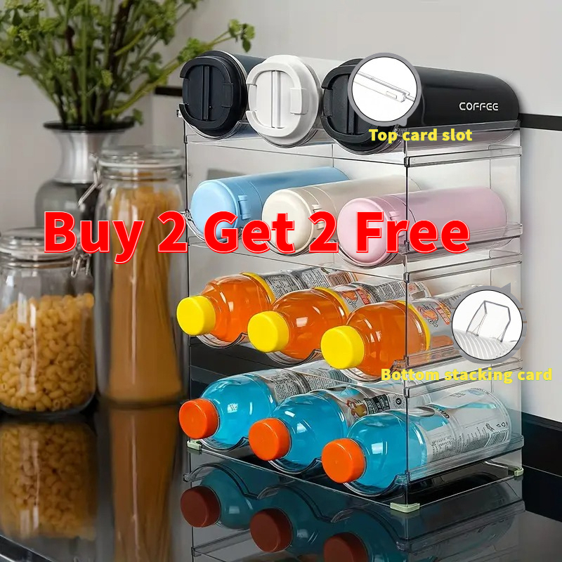 【SG STOCK】Acrylic Water Bottle Organiser Stackable Water Bottle Holder ...
