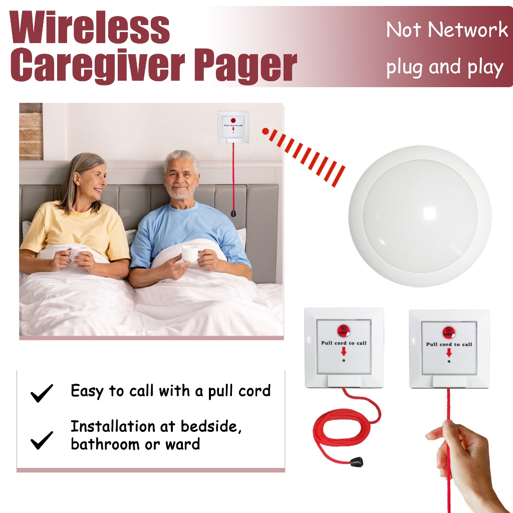 Disabled Person Toilet Alarm Bathroom Wireless SOS Bell for Elderly ...