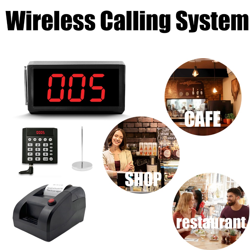 Queue System Counter Wireless LED Digital Number Call System Queue Ticketing Ticket Printer ...