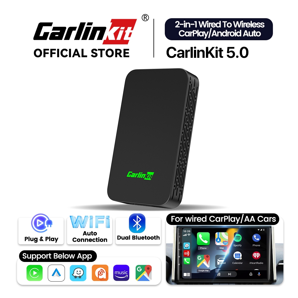 CarlinKit 5.0 Wired to Wireless Android Auto Box Wireless CarPlay ...