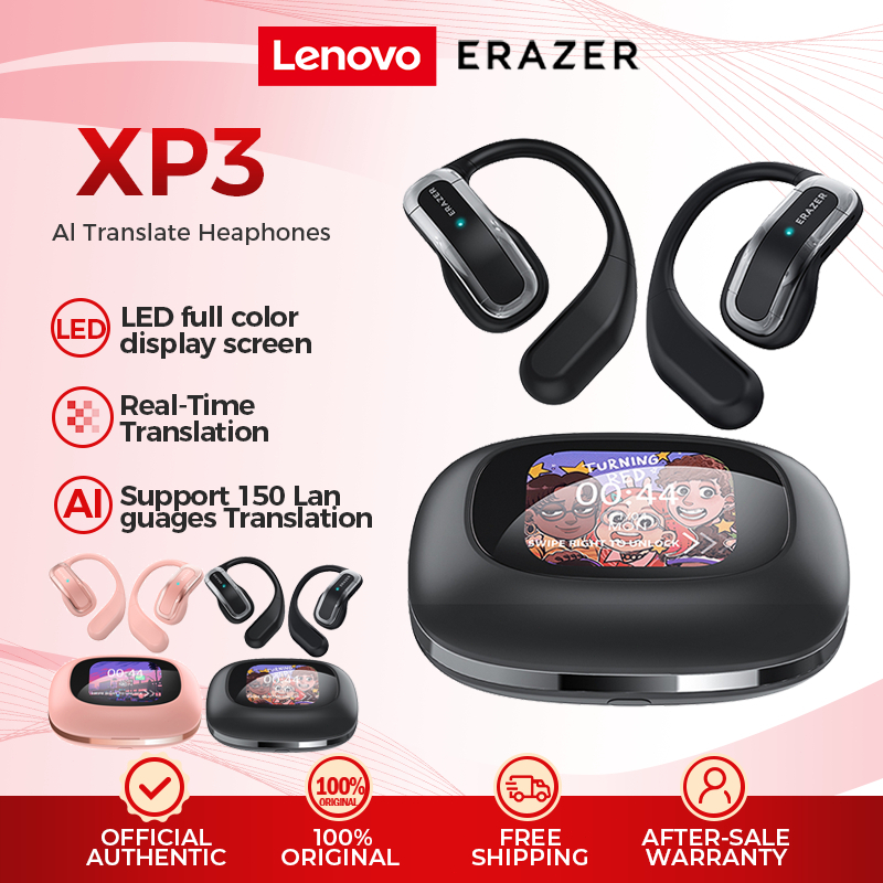 Lenovo ERAZER XP3 Al Smart Real-Time Translation Wireless Earphones ...
