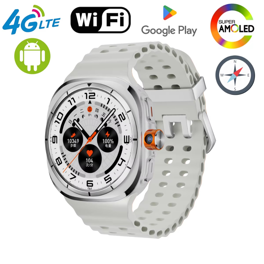 Top Smart Watch Ultra 4G Android Smartwatch 4G/5G Sim Card GPS WIFI Rotary Camera Global Calling ...