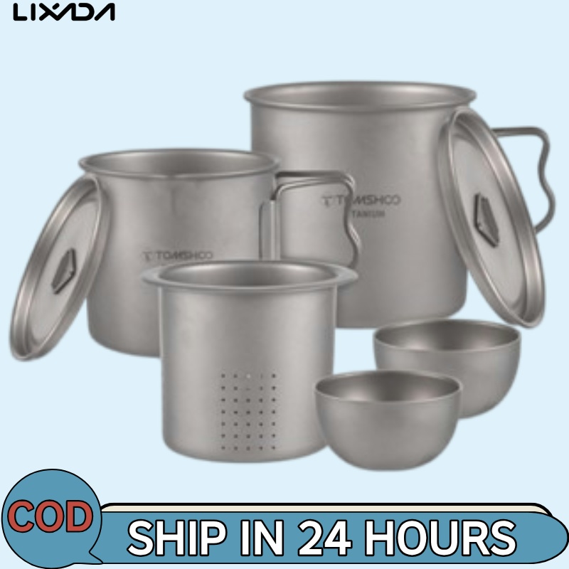 [LIXADA MALL] TOMSHOO Titanium Tea Cup Set with Strainer Lightweight ...