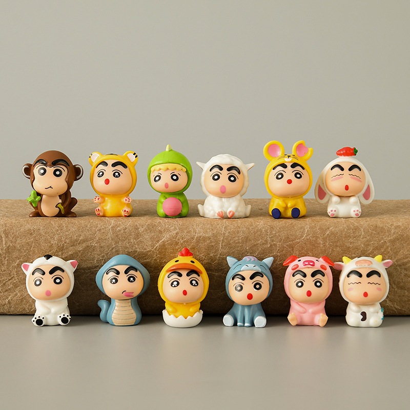 12Pcs/Set Yoshito Usui Anime Crayon Shin-chan Cosplay Animal Monkey ...