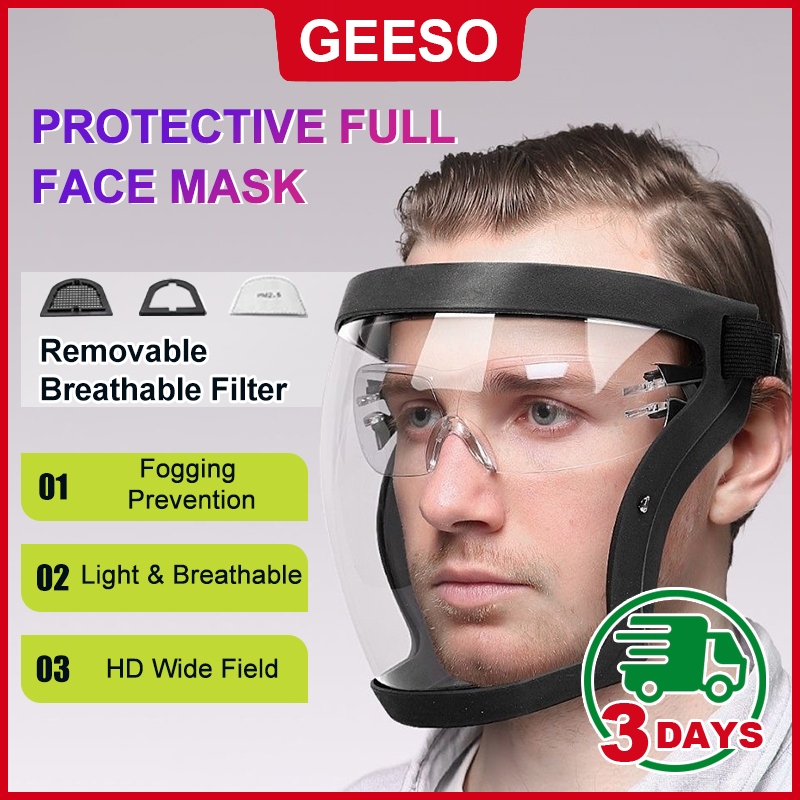 GEESO Active protective Hybrid full face shield Acrylic Sports Riding ...