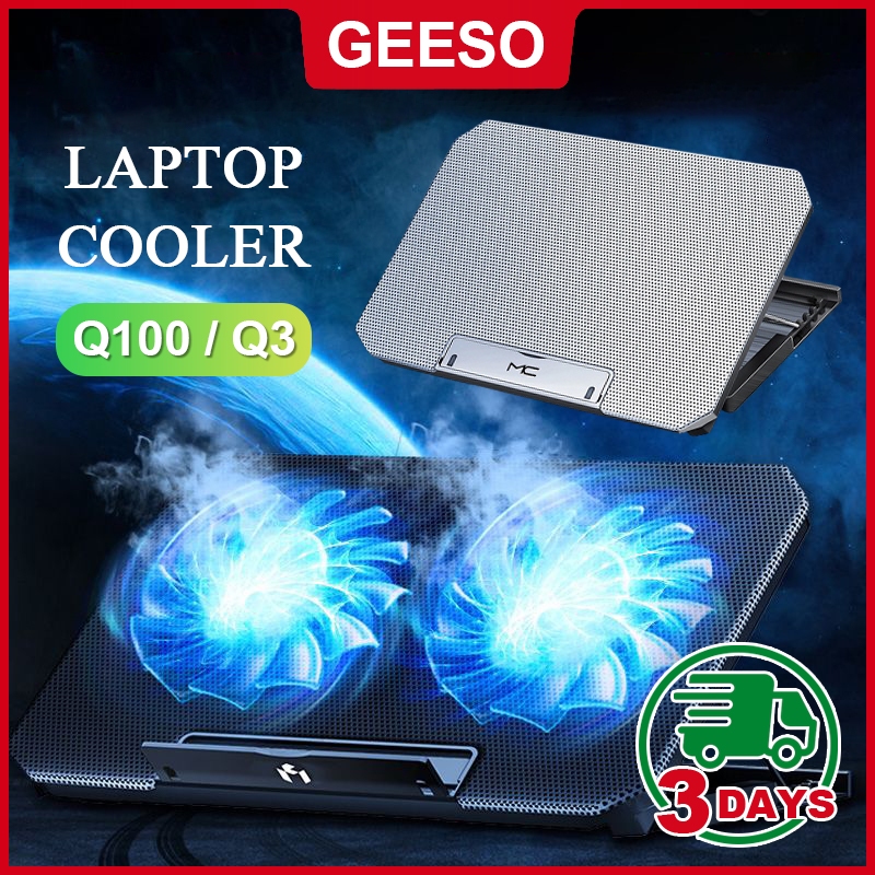 GEESO Laptop Cooler Fan Cooling Pad Laptop Cooling Accessories Dual ...