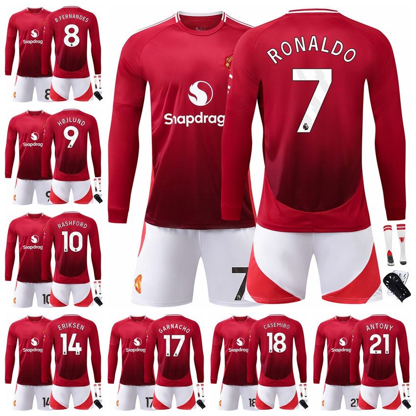 2024-25 Season Manchester United F.C. Home Long Sleeve Football Adult ...
