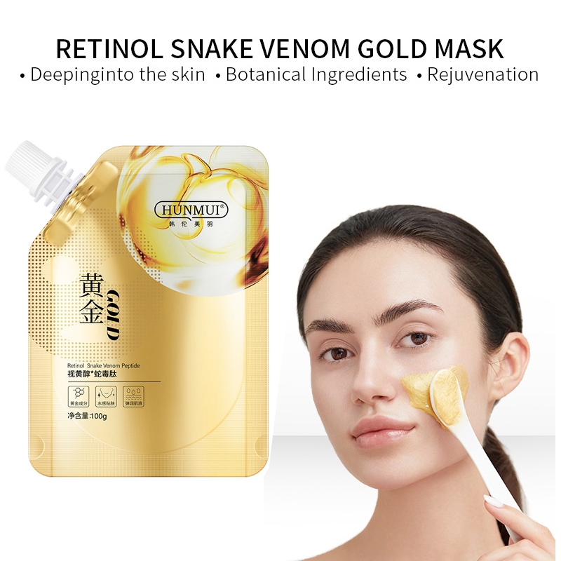 Retinol Snake Venom Peptide Gold Facial Mask Blackhead Remover Peel Off ...
