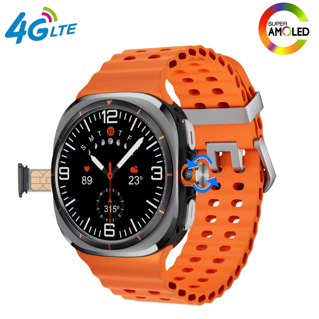 New 4G Android Smartwatch Galaxy Watch 7 Ultra NFC Compass Men's ...